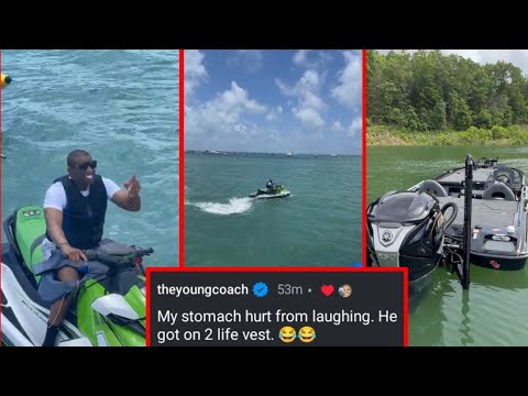 Deion Sanders Takes Jet Skiing To The Next Level With Two Life Jackets ...