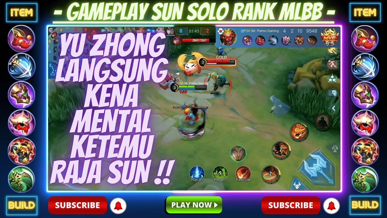 Sun Mobile Legends | Raja Sun Full Support Team Auto Win | Build Sun ...