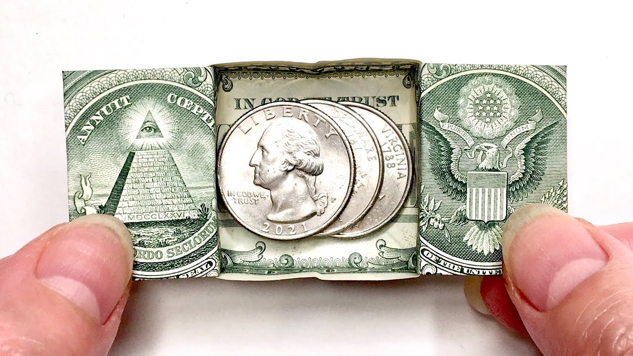 Money Coin Box Making with Currency Note ( Dollar Bill ) - Easy Dollar ...