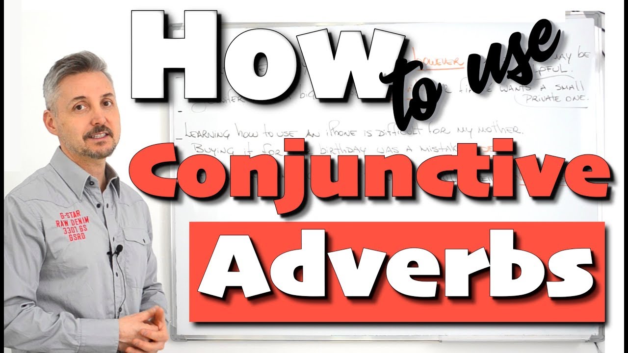Lesson on CONJUNCTIVE ADVERBS (transition words, conjunctions) - YouTube