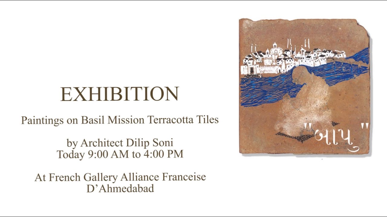 Bapu “ painting on basil mission terracotta tiles by Architect DILIP ...