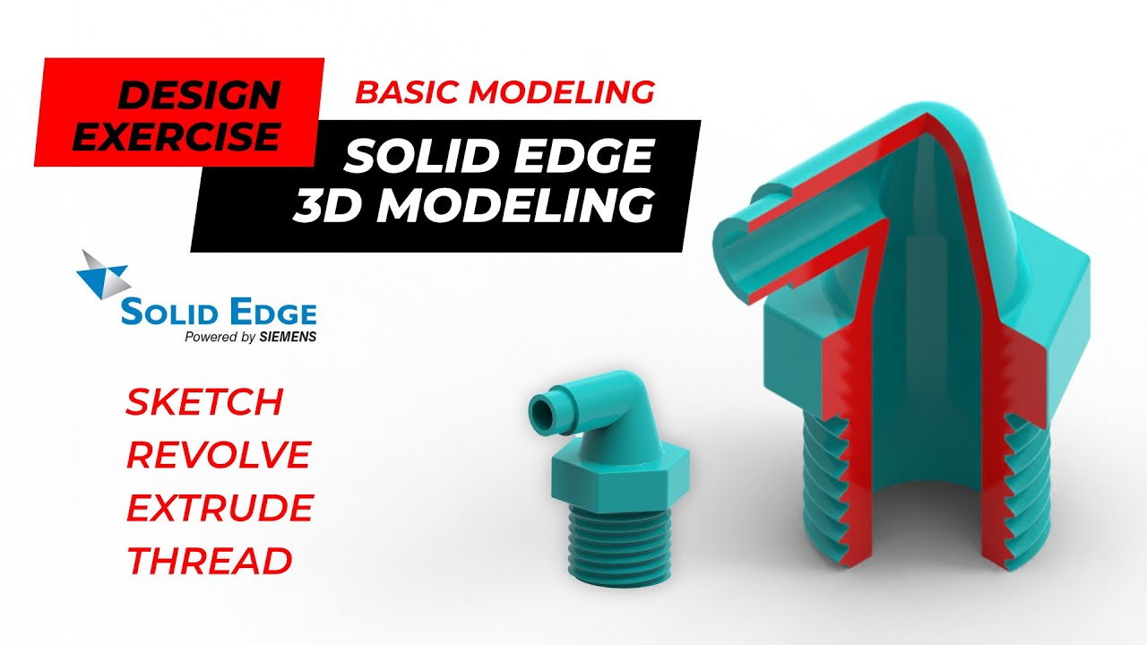 Threaded Adapter Modeling | Solid Edge Part | Exercise #4 - YouTube