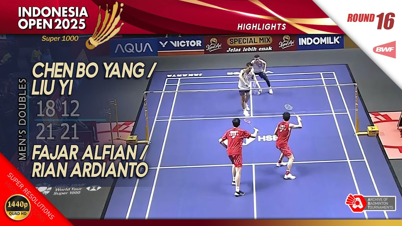 Chen Bo Yang / Liu Yi vs Fajar Alfian / Rian Ardianto | Indonesia Open ...