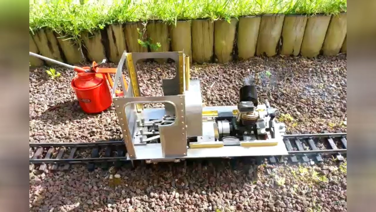 Homemade Live Diesel mechanical locomotive G gauge - YouTube