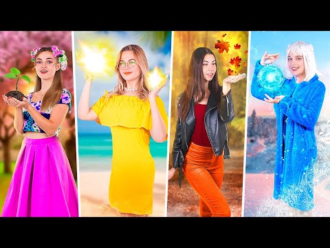 Four Seasons at College / Winter Girl, Spring Girl, Summer Girl and Autumn Girl