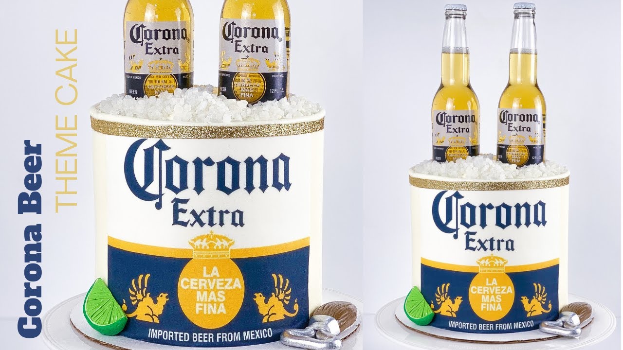 How to make a CORONA BEER theme cake - YouTube