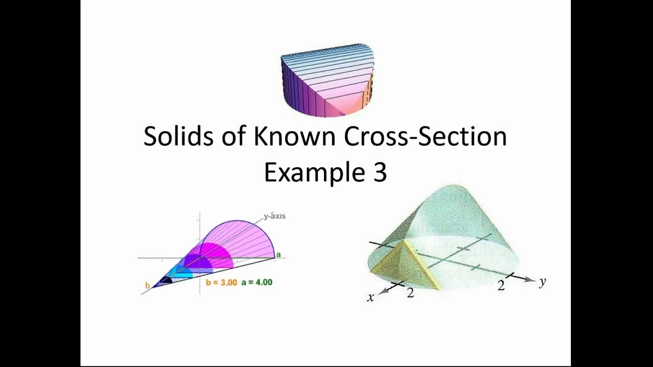 Volume of Solid by Semicircular Cross Section Example 3 - YouTube