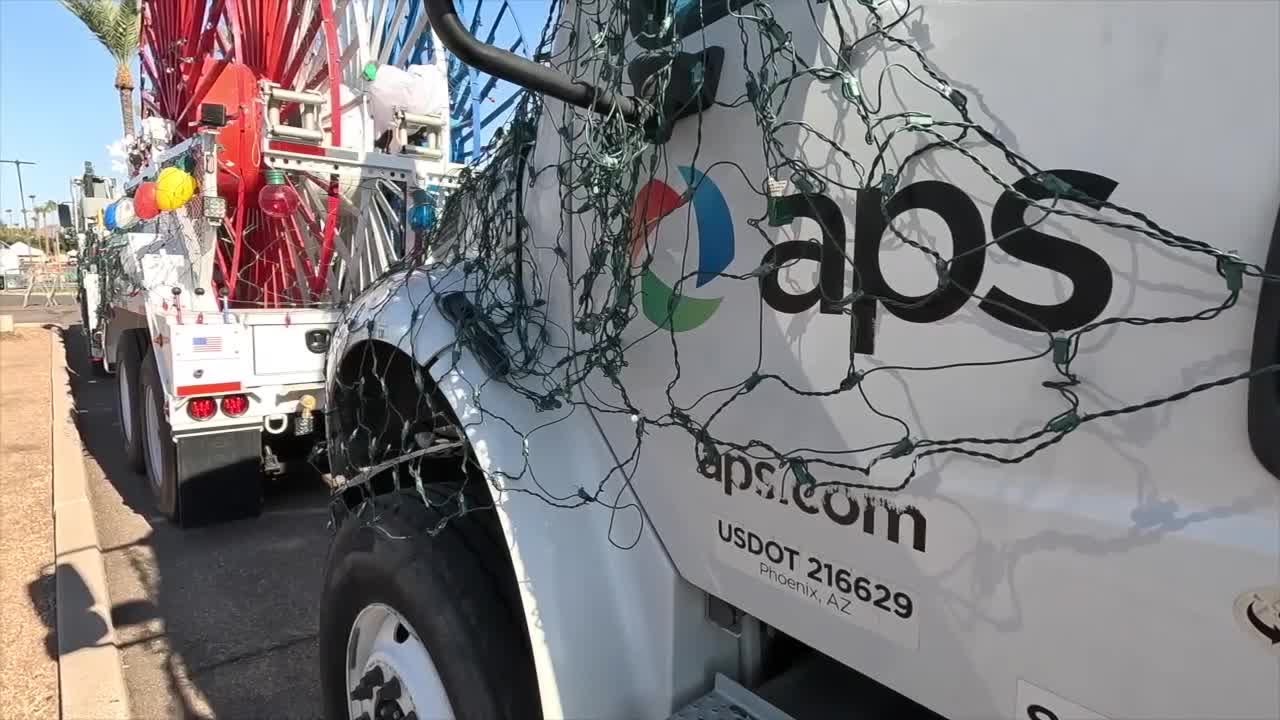 Preperations underway for the 2024 APS Electric Light Parade in Phoenix ...