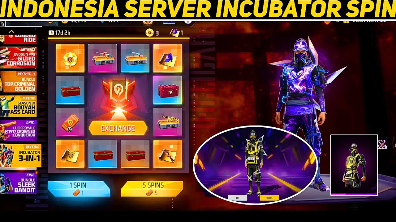 Indonesia server 3 in 1 incubator spin | ff indonesia server next ...