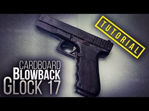 How to Make | Cardboard GLOCK 17 | With BLOWBACK | Shoots rubber bands - FREE TEMPLATES