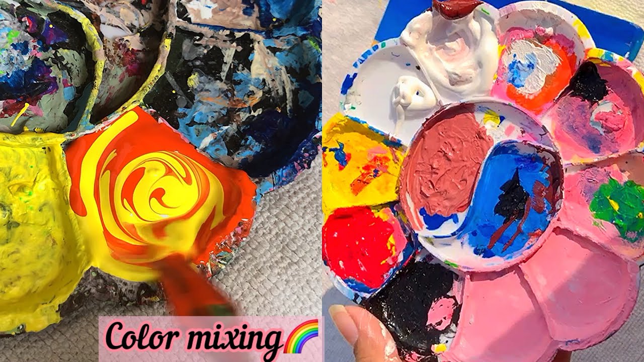 How to make new colors 🌈 | Random COLOR MIXING #colormixing #painting ...
