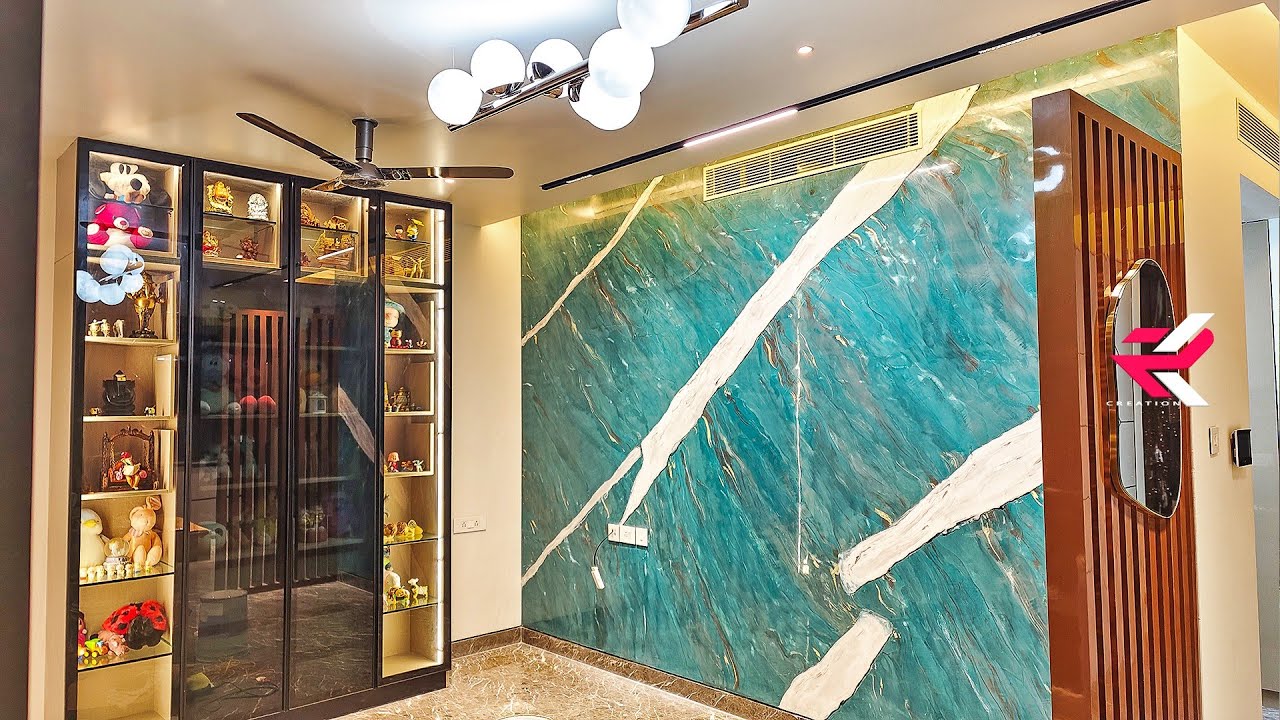 Venetian plaster Botanic wave marble finish || Marble finish wall ...