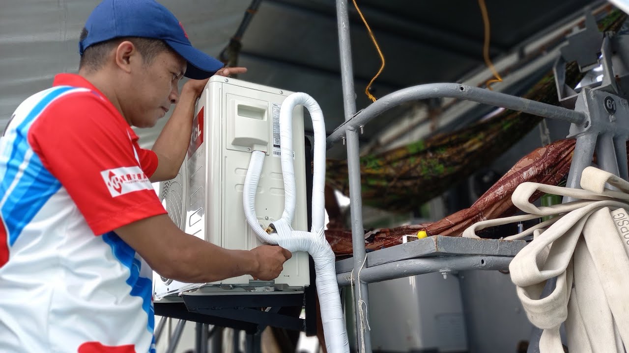 Air Conditioner Installation on ship. ||TCL 2.5hp install sa Barko ng ...