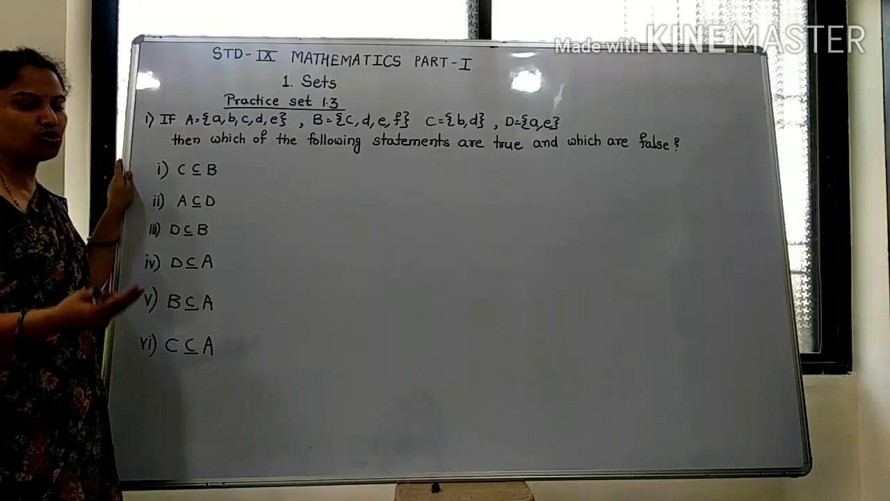 9 std, maths part 1, sets, practice Set 1.3, ex. 1 - YouTube