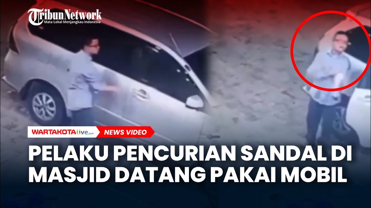 Viral Aksi Pencurian Sandal Di Masjid Terekam Cctv Pelaku Datang Pakai