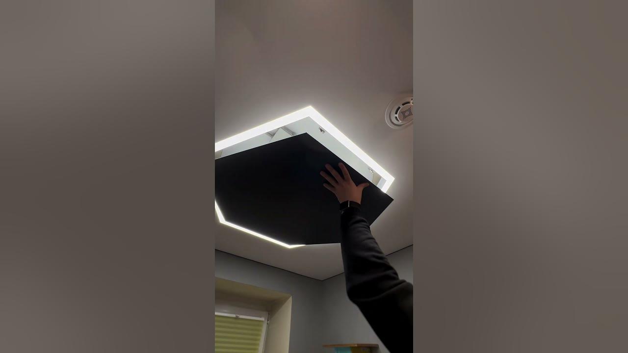 Люк в натяжном потолке - YouTube