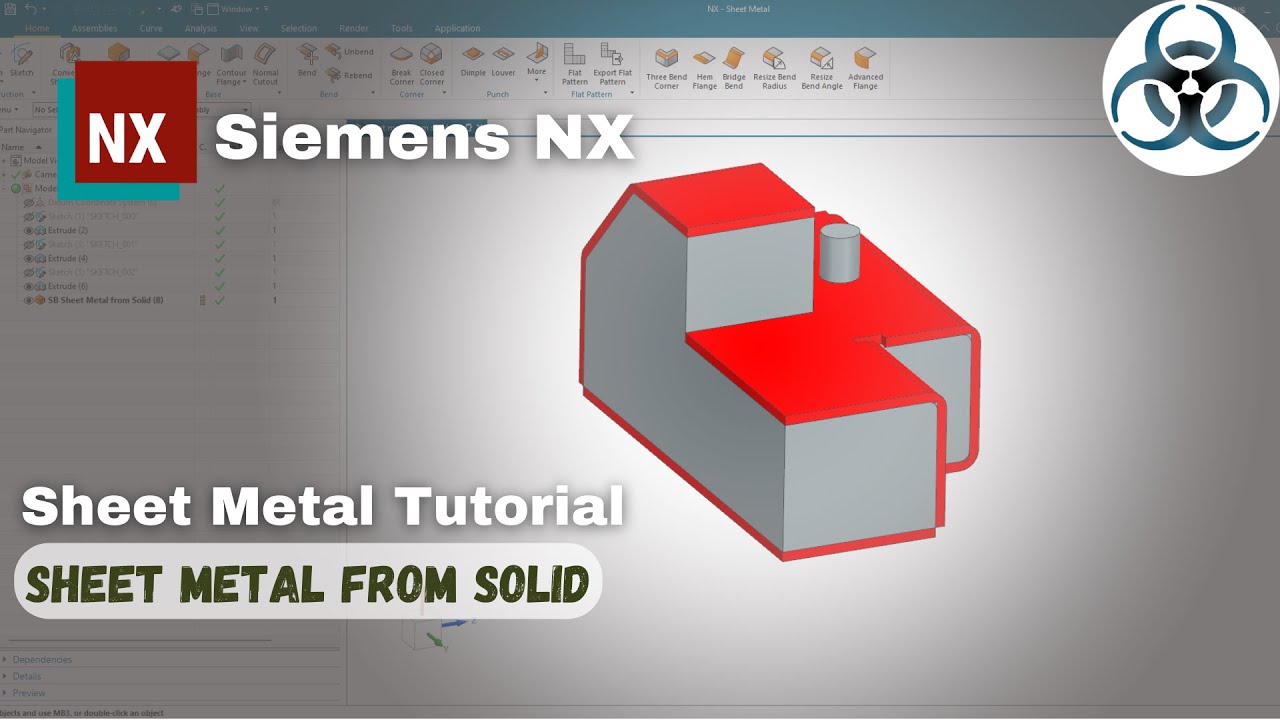Siemens Unigraphics NX-Sheet Metal from Solid - YouTube