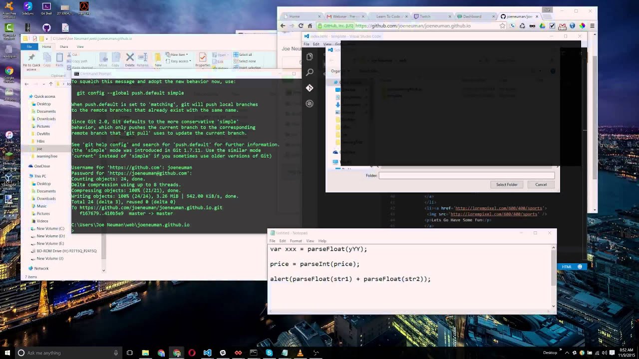 Pre Course Work for #Devmountain learning #JavaScript #programming - YouTube