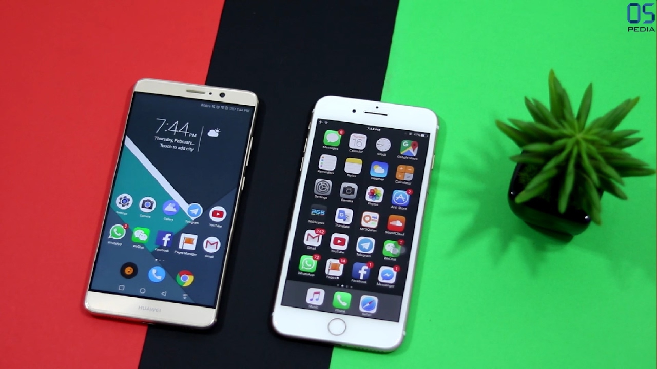 من الافضل ميت 9 ام ايفون 7 بلس ؟ شاهد المقارنة - Huawei Mate 9 vs apple iphone 7 plus - YouTube