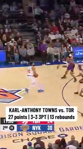 KAT GOES OFF FOR 27 POINTS AND 13 REBOUNDS IN KNICKS WIN OVER RAPTORS ...