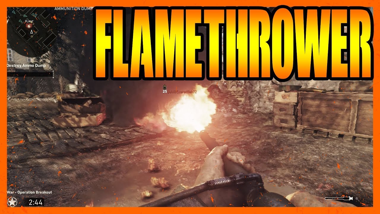 FLAMETHROWER!!! - Call of Duty WW2 BETA (WAR MODE) - YouTube