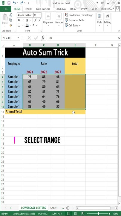 Excel Auto Sum Trick Technical Ustad Youtube