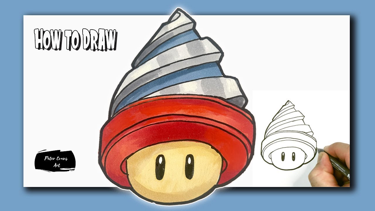 How to Draw Drill Mushroom from Super Mario Wonder - YouTube