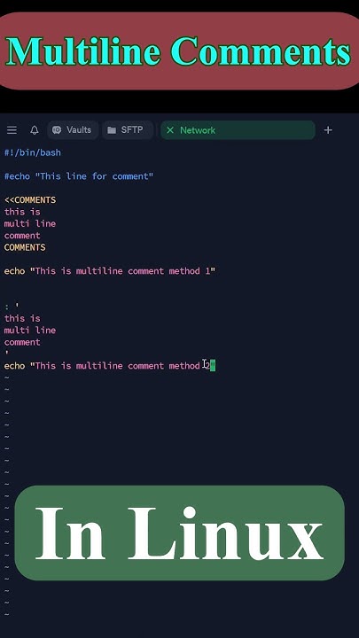 Multiline comments in linux text editor #ubuntu #linuxcommands #multiline #comments #linux # ...