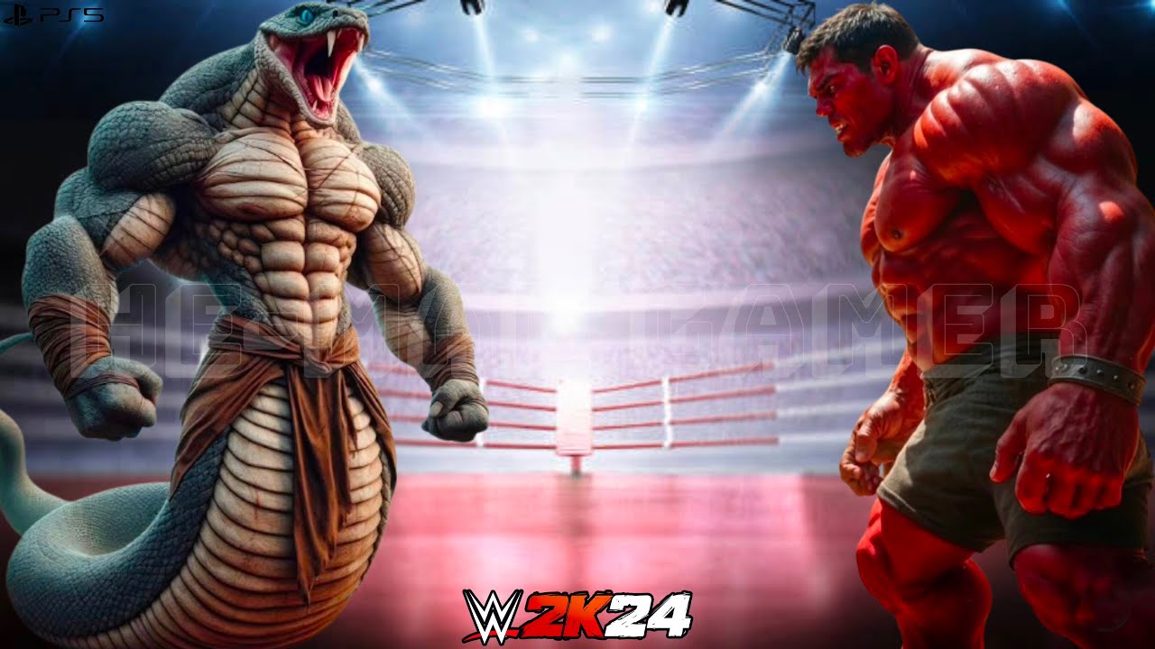 WWE 2K24 - Red Hulk vs Snake | No Holds Barred Match at WrestleMania 39 ...