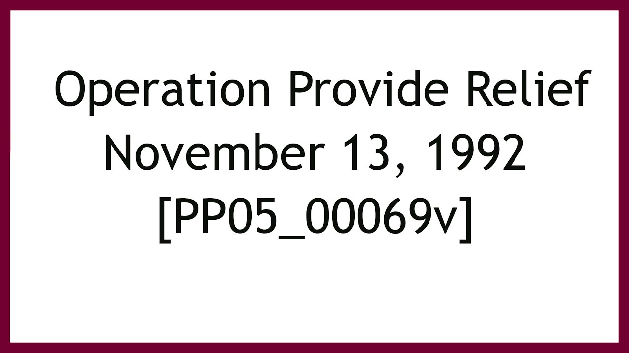 Tour of Operation Provide Relief - YouTube