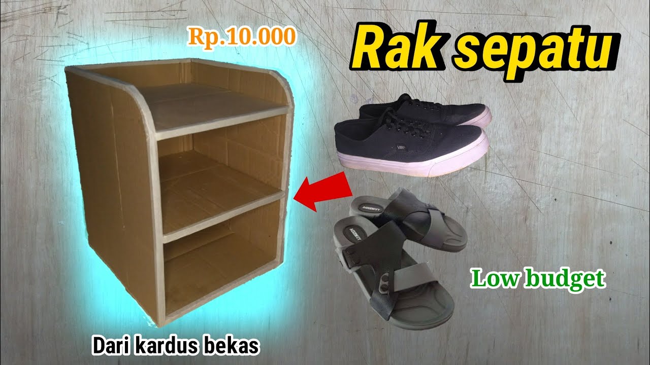 Membuat Rak Sepatu Dari Kardus, Low Budget || Mudah Dibuat! - YouTube