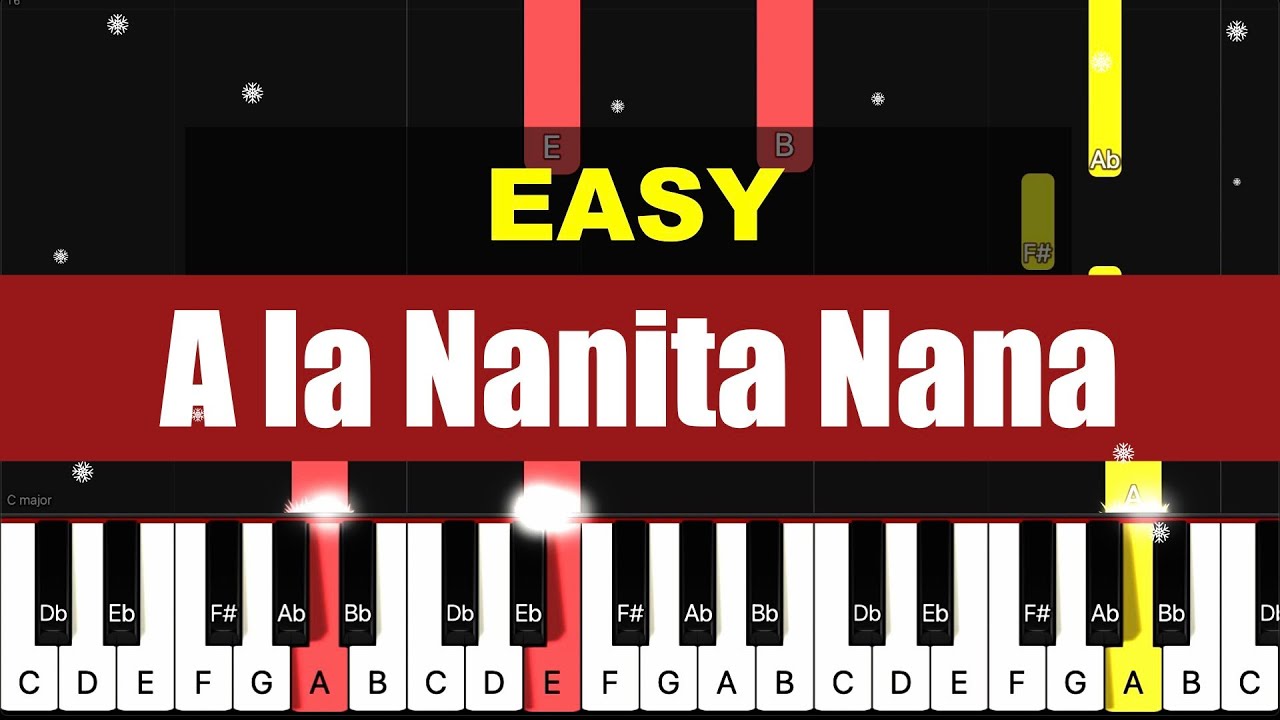 [Christmas Piano Tutorial] A la Nanita Nana | Spanish carol [EASY ...