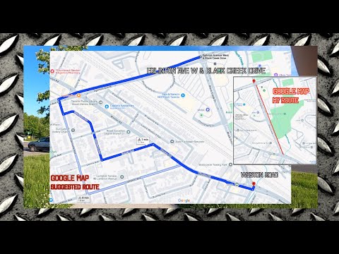 TORONTO Google Map Suggested Route vs My Route Watch Me Cycle From ...