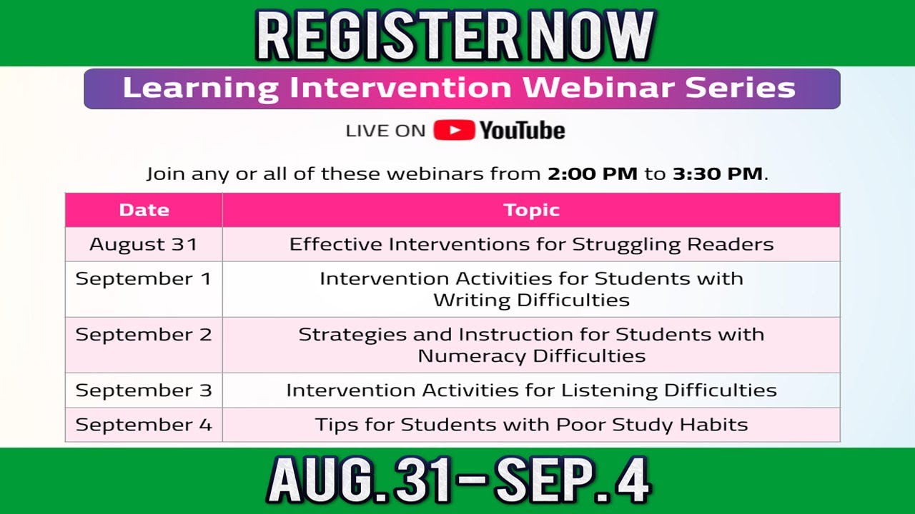 Vibal Group Webinar Update | August 31 to September 4, 2020 |with e ...