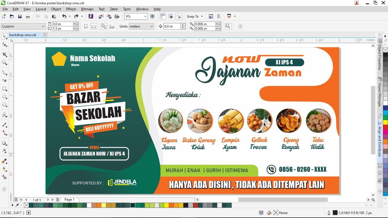 Desain Banner Corel Draw Acara Bazar - Bazar Makanan - bazar umkm - YouTube