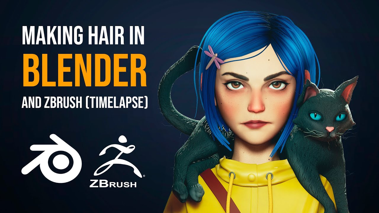 Making Stylized Hair - Blender and Zbrush - YouTube