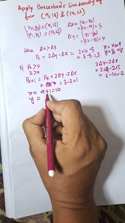 Bresenham's Line Drawing Algorithm | Step-by-Step Example Explained # ...