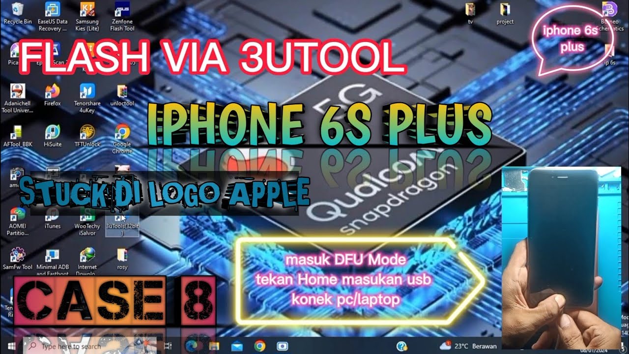 IPHONE 6S PLUS FLASHING VIA 3U TOOL - YouTube