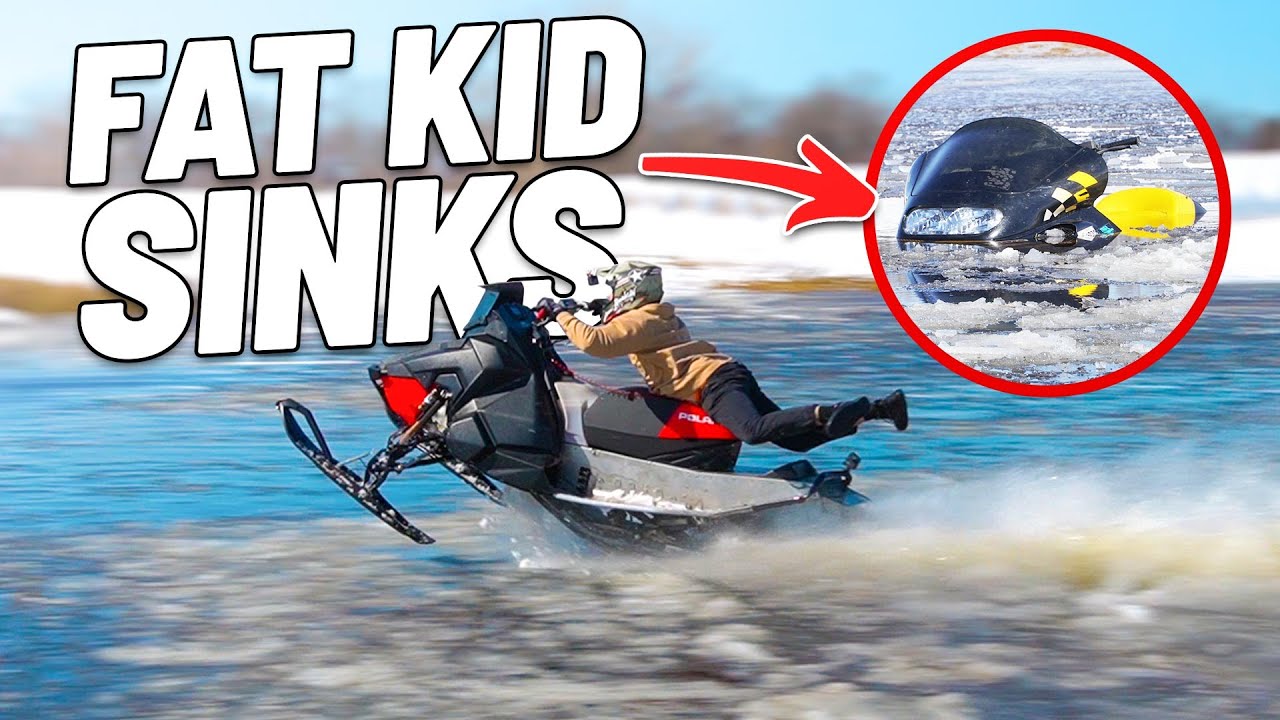 Fat Kid Sank ONE OF A KIND Snowmobile in the Pond! (Fat Boys Make Some ...
