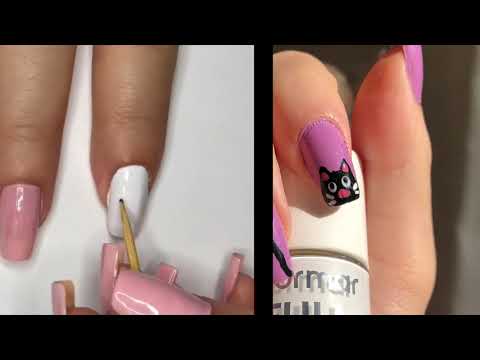 5 Easy Nail Ideas for beginner!- Flamingo🦩, Rilakkuma, Cat, Unicorn🦄