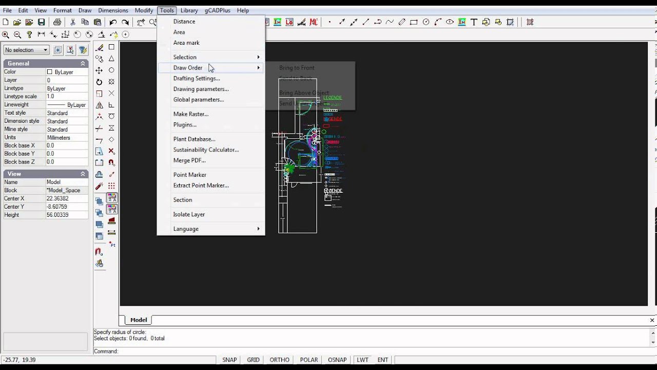 Copy entities to clipboard and re-scale drawing using gCADPlus - YouTube