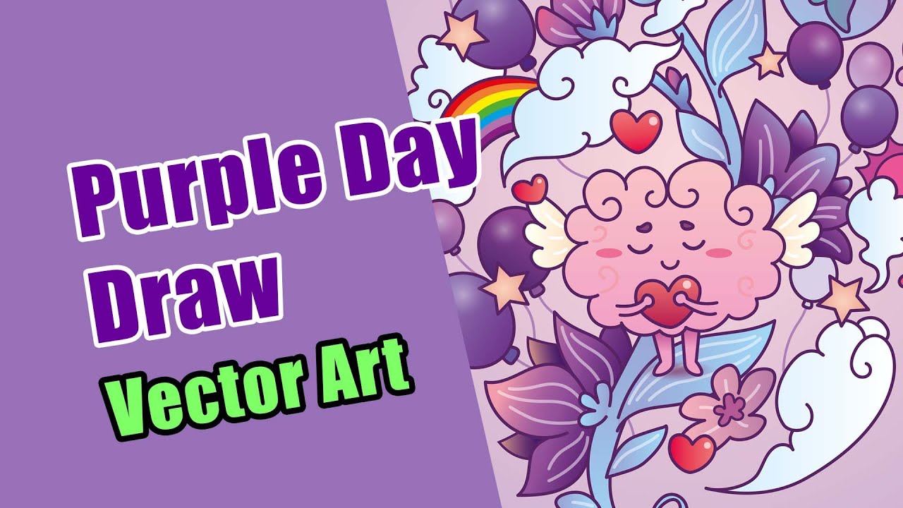 Purple day draw | vector art - YouTube