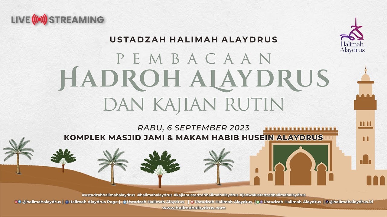 🔴𝗟𝗜𝗩𝗘 𝗡𝗢𝗪 - 𝗣𝗘𝗠𝗕𝗔𝗖𝗔𝗔𝗡 𝗛𝗔𝗗𝗥𝗢𝗛 𝗔𝗟𝗔𝗬𝗗𝗥𝗨𝗦 & 𝗞𝗔𝗝𝗜𝗔𝗡 𝗥𝗨𝗧𝗜𝗡 | 𝗨𝗦𝗧𝗔𝗗𝗭𝗔𝗛 𝗛𝗔𝗟𝗜𝗠𝗔𝗛 𝗔𝗟𝗔𝗬𝗗𝗥𝗨𝗦 - YouTube