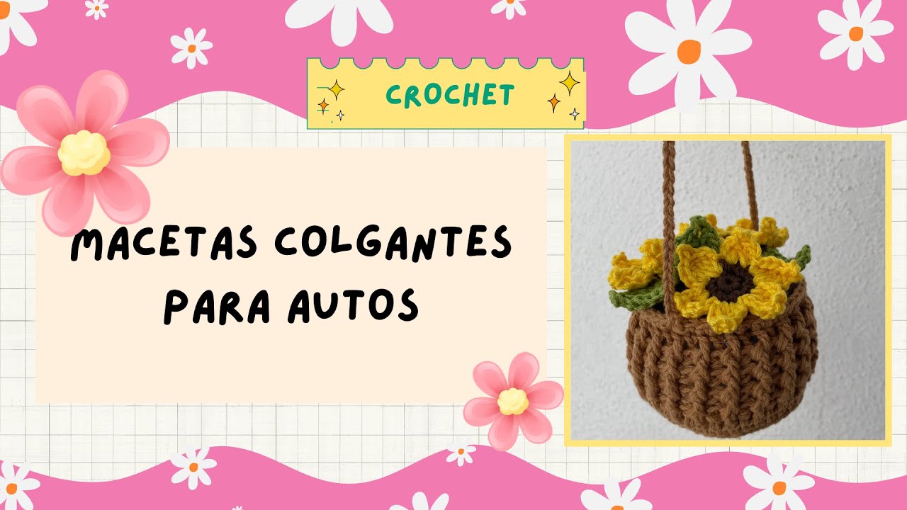 Macetas colgantes para auto / crochet - YouTube