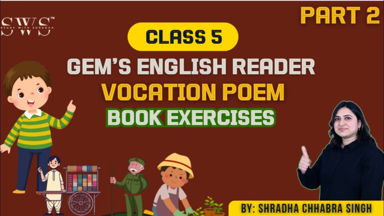class 5 vocation poems book exercises | New Gems English Reader ...