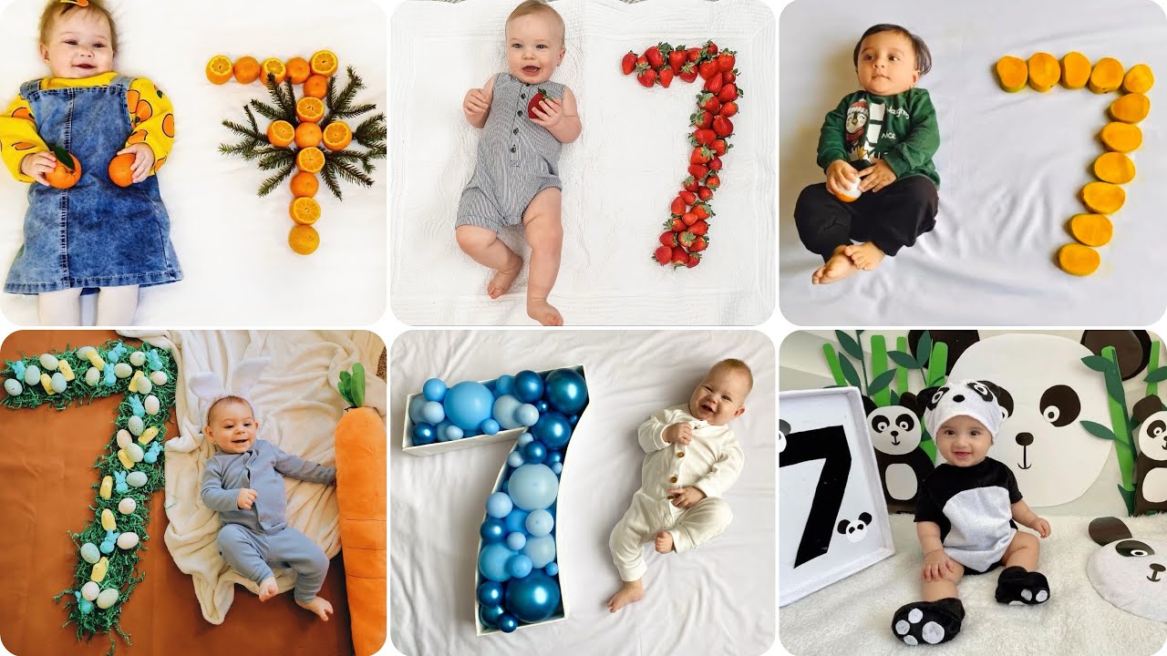 7 Month Baby Photoshoot ideas |Monthly Baby Photoshoot ideas | Baby ...