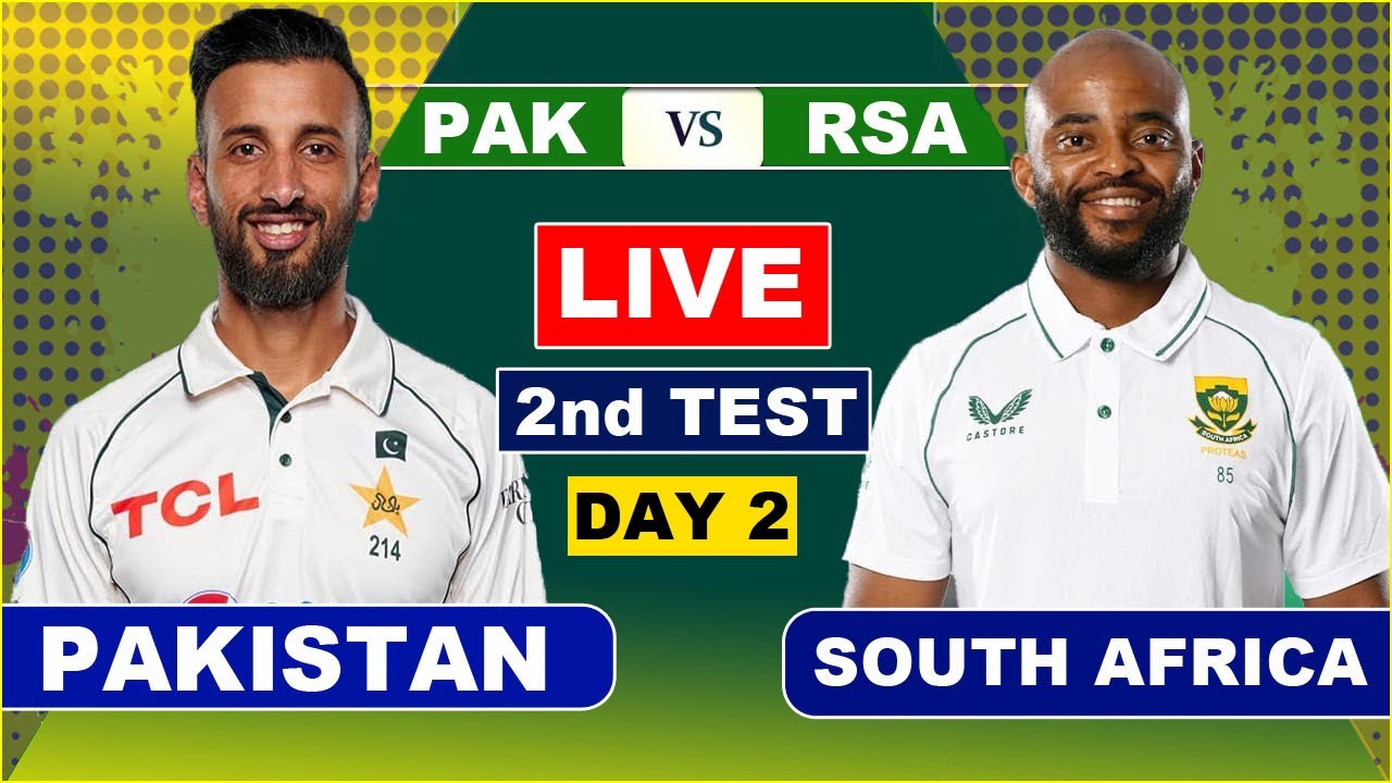 PAK Vs SA 2nd Test Match Day 2 Live Match | Cricket Match Today | PAK ...