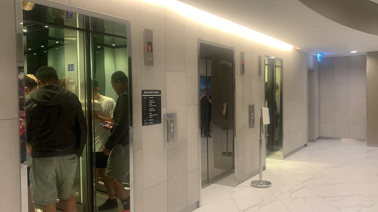 ORANGE KSS Indicators! 3 Kone MiniSpace traction lifts @ Hilton Surfers ...