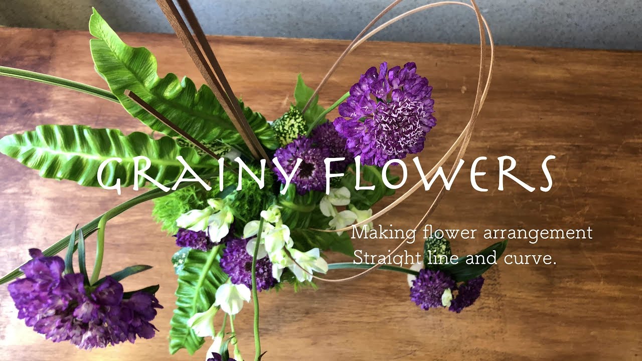 Making flower arrangement.Straight line and curve. - YouTube