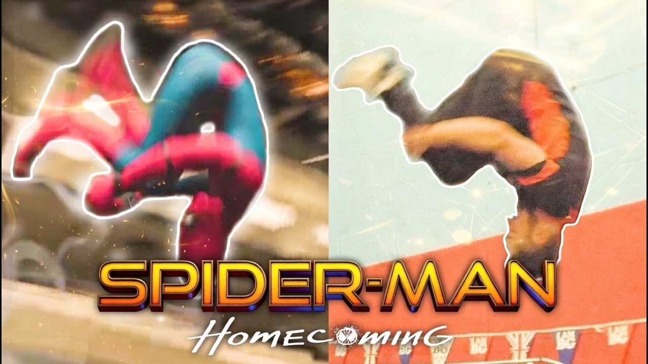 SPIDERMAN Movie Stunts In Real Life (Homecoming) | Flips & Kicks - YouTube